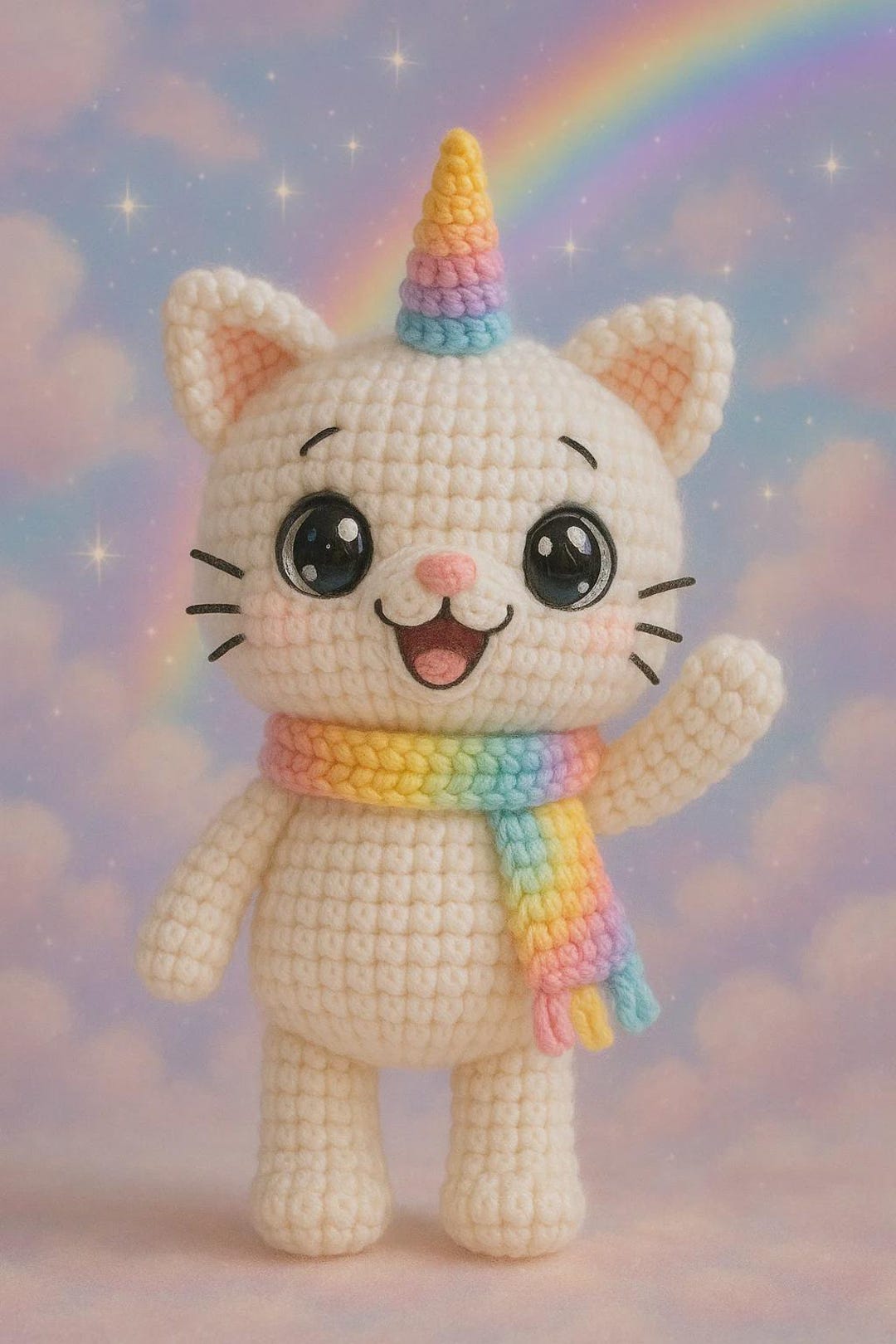 Handmade Crochet Unikitty Plush – Cute Rainbow Unicorn Cat Toy ...