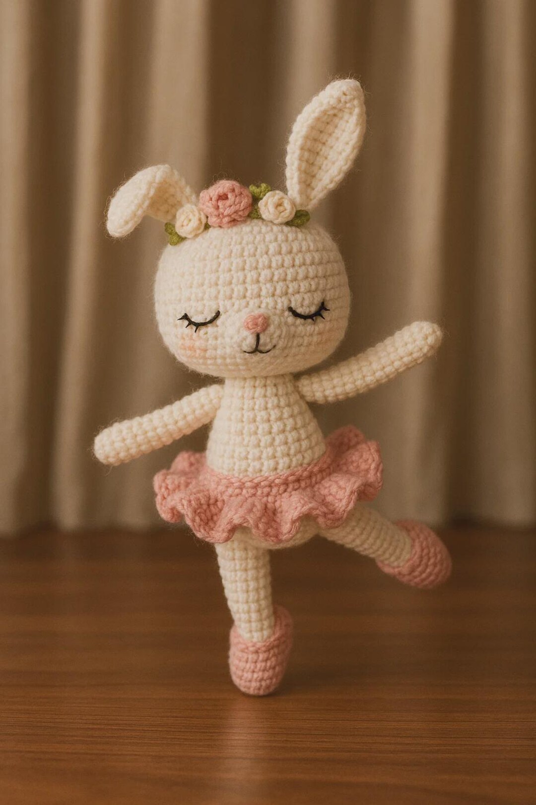 Ballerina Bunny Plushie – Handmade Crochet Rabbit Doll in Purple Tutu ...