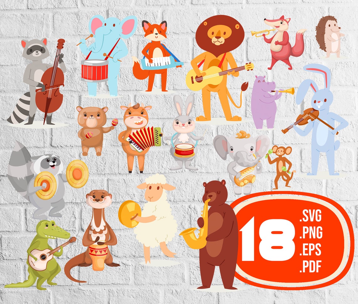 Animal Musician Ssvg,music Animals Band Svg,music Band Clipart,band ...