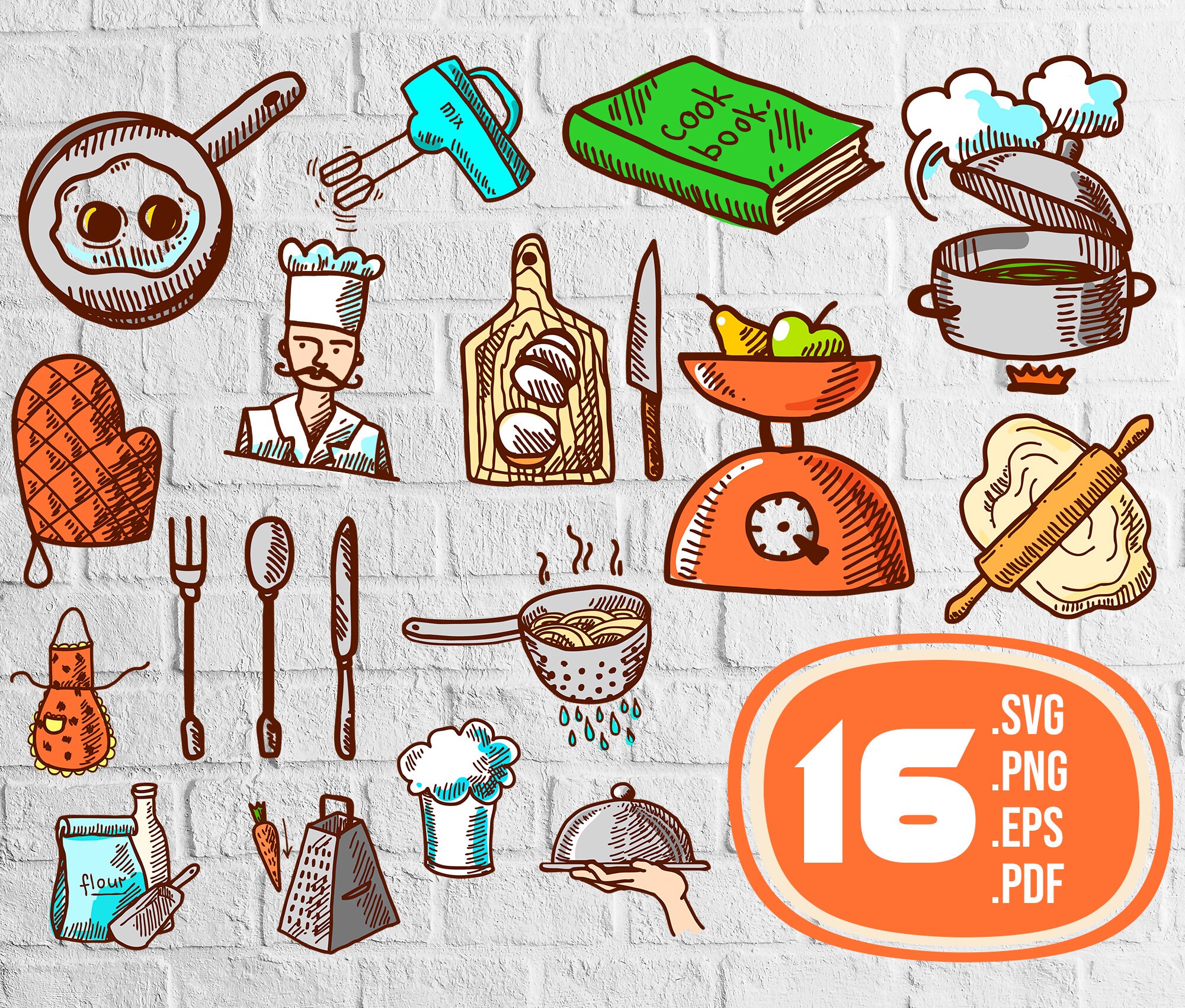 Cooking Process Svg,kitchen SVG Bundle,kitchen Print File,cooking Svg ...