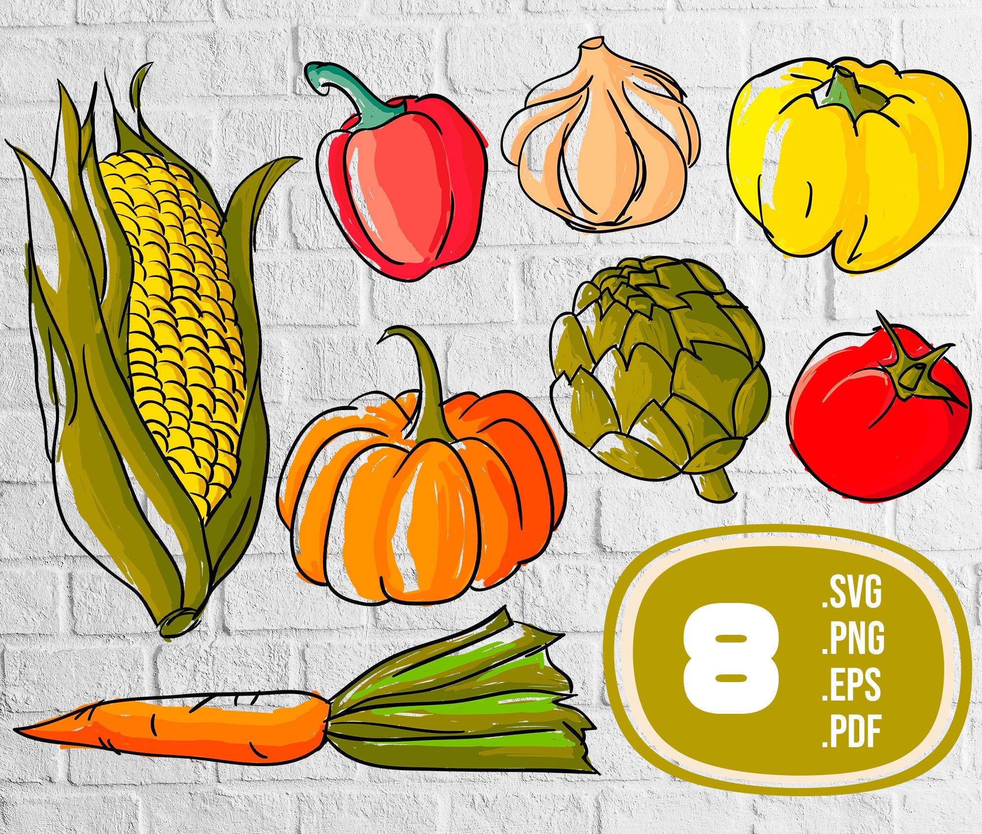 Hand Drawn Vegetables Svg, Vegetables Svg,vegetables SVG, Vegetables ...