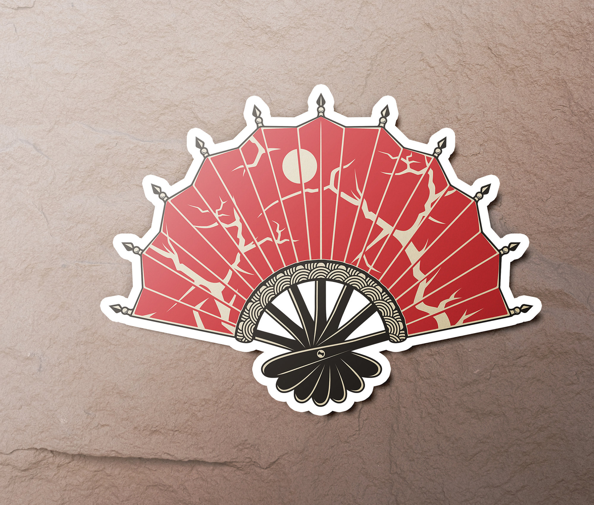 Asian Style Red Fan SVG Illustration, Asian Aesthetic Fan Vector Art ...