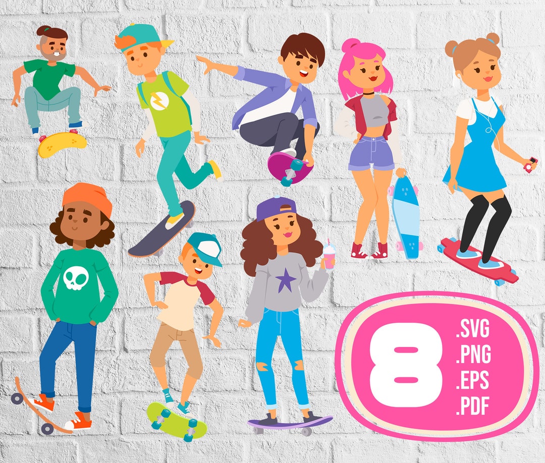 Skateboard Children Svg, Children Sport Svg, Skateboard Svg, Sport Svg ...