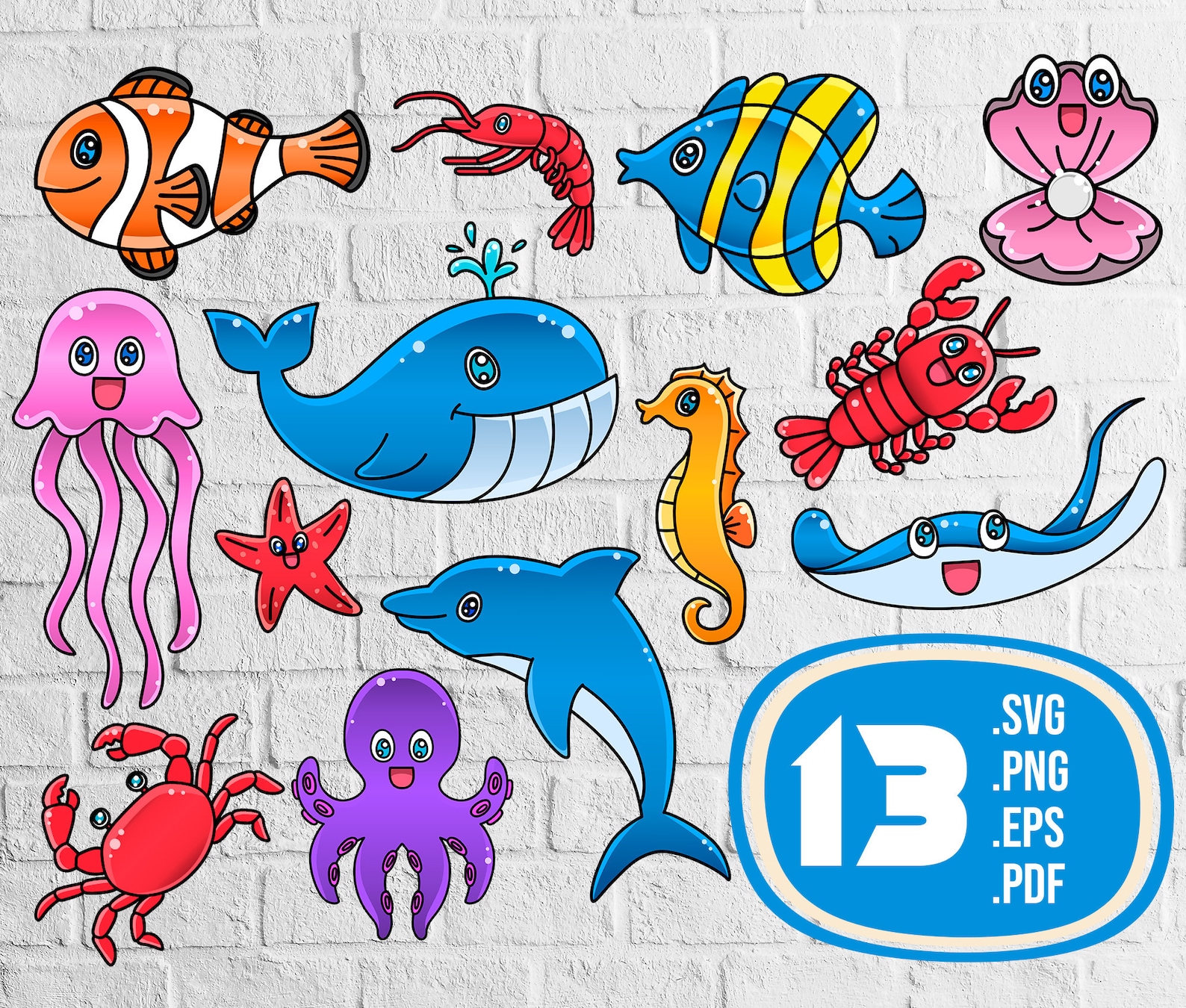Sea Animals Svg,under the Sea SVG, Sea Animals SVG, Ocean Svg, Under ...