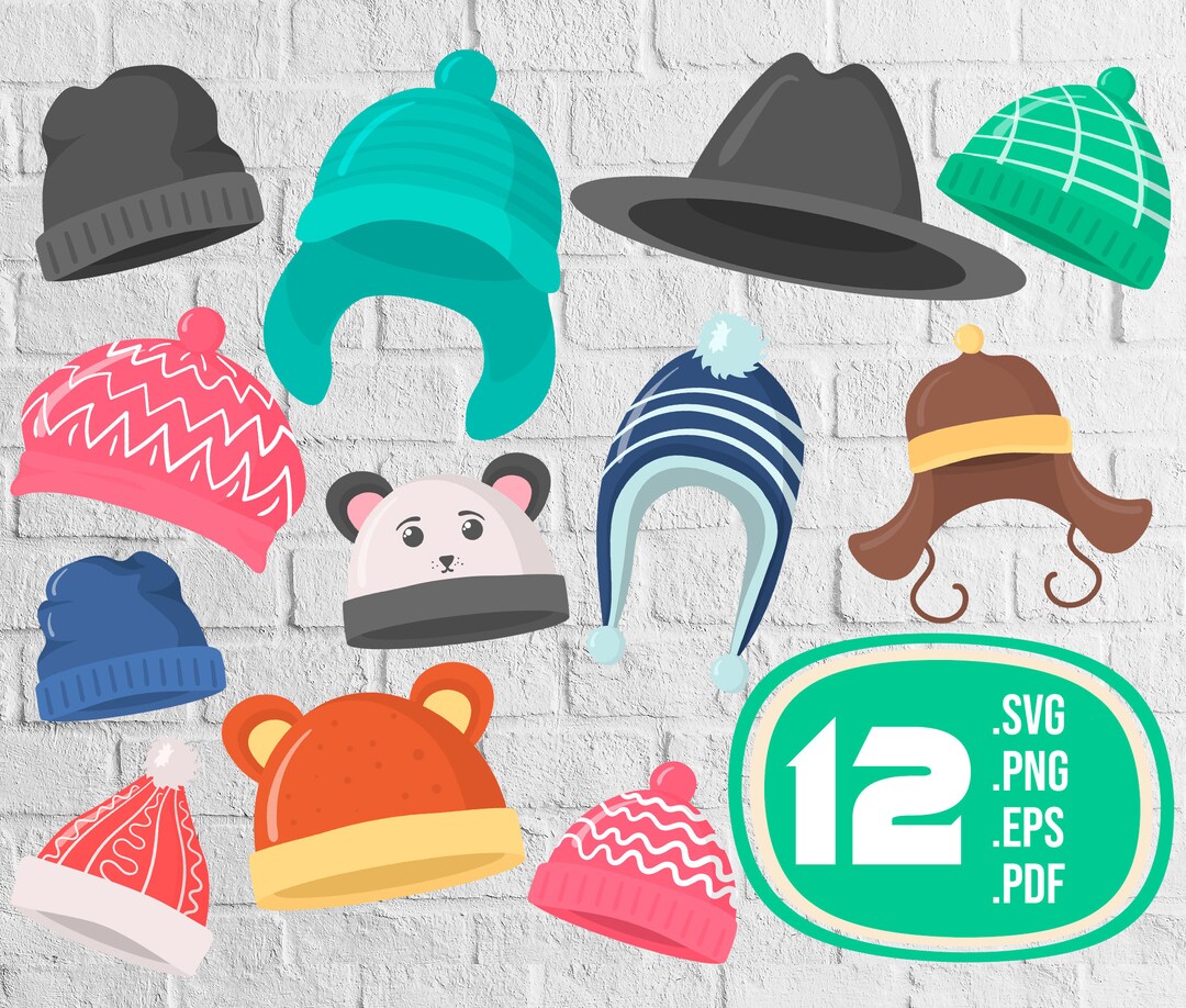 Winter Hats Svg,winter Hats SVG, Winter Hats Clipart, Winter Hats Png ...