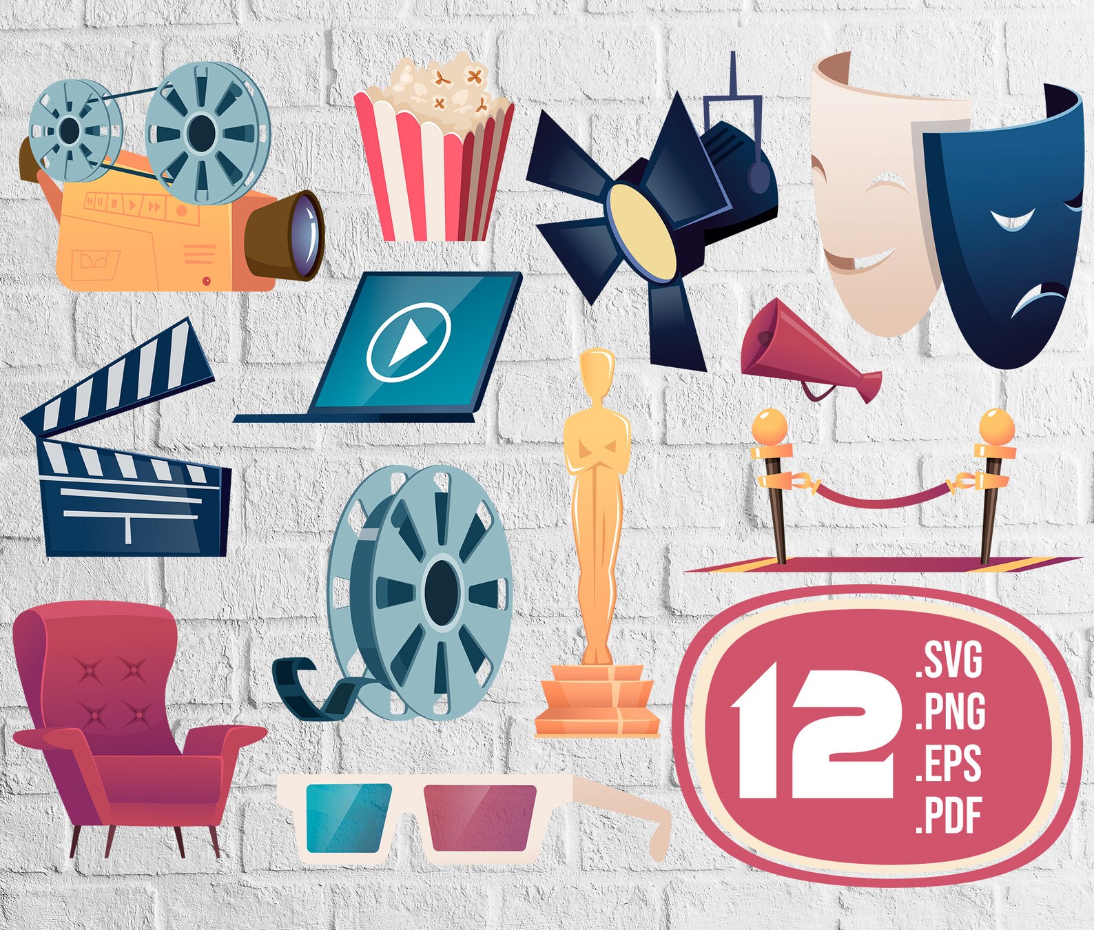 Cinema Svg,movie Night Clipart,cinema Clipart,movie Theatre Clipart ...