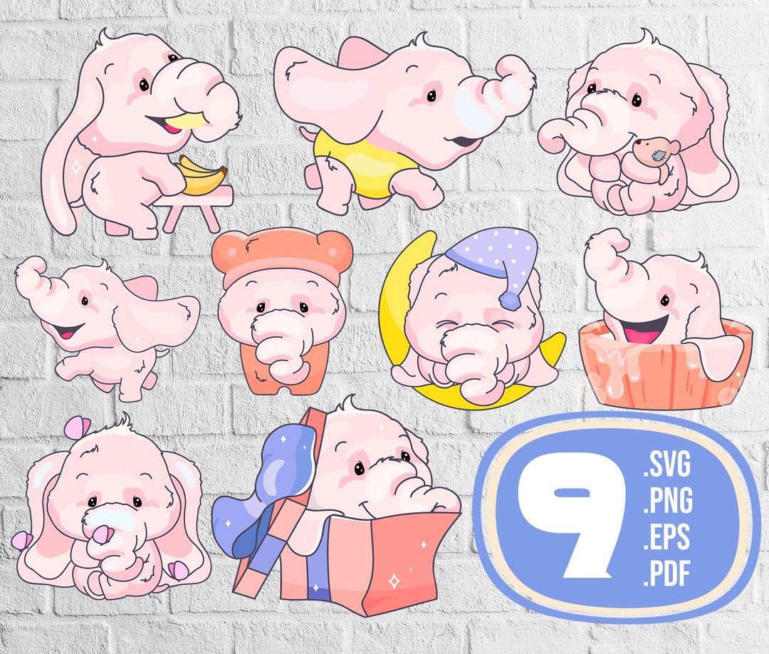 Cartoon olifanten svg olifanten svg Baby olifant svg - Etsy Nederland