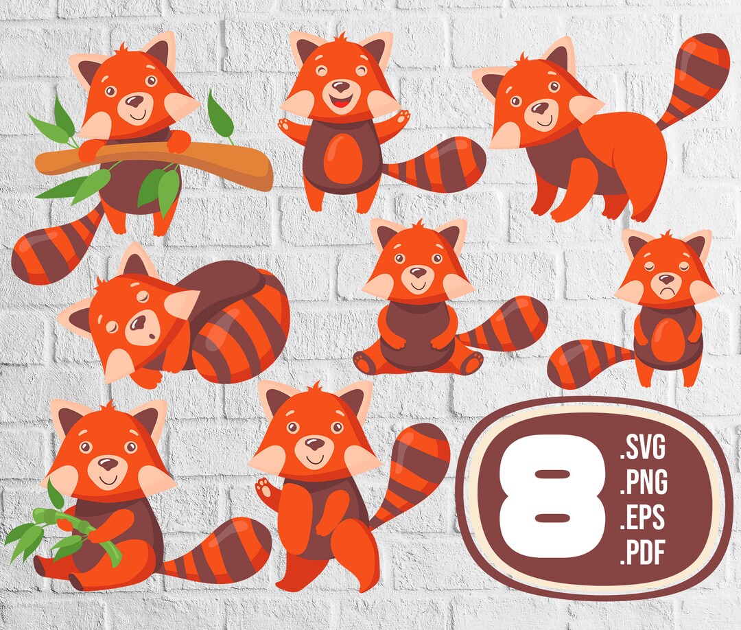 Red Panda Svg,cute Red Panda SVG, Baby Red Panda Svg, Cute Animals Svg ...
