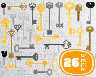 Vintage Key Svg. Vintage Key Clip Art. Vintage Key Cutting - Etsy