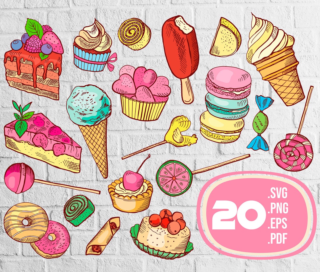 Sweets Food Svg, Dessert Food Svg,cakes Sweets Dessert Party Coffee Cup ...