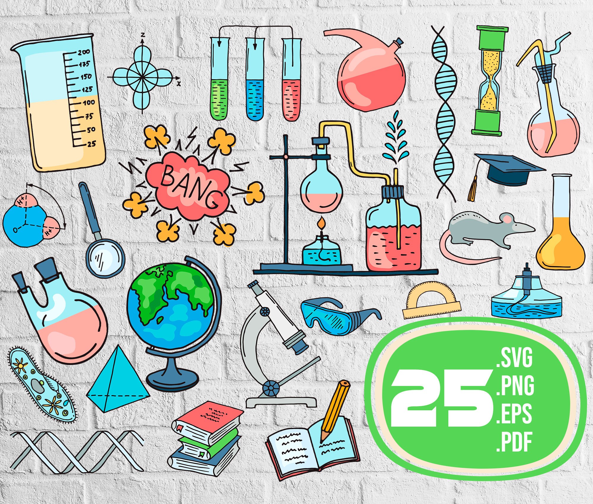 Doodle Chemistry Elements Svg,chemistry Svg, Chemistry Bundle Svg ...