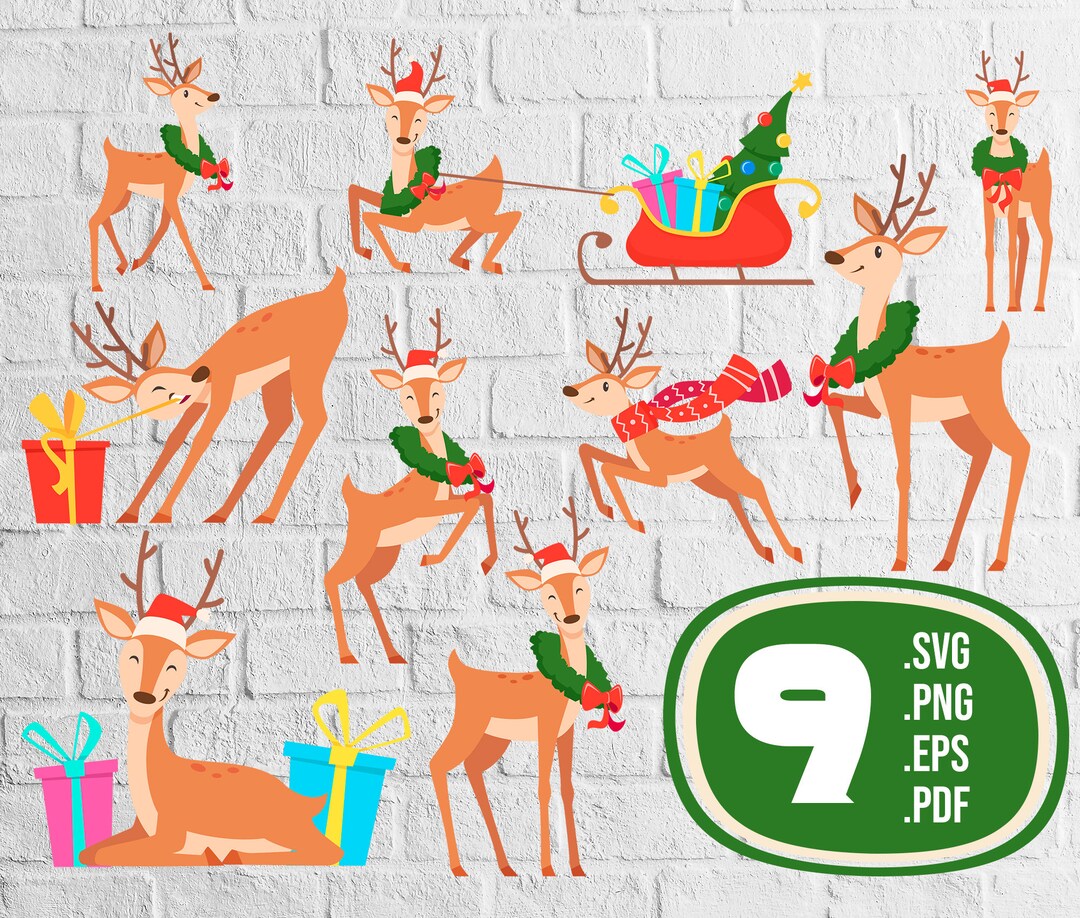 Christmas Deer Svg,reindeer Svg, Christmas Reindeer Svg File,running ...