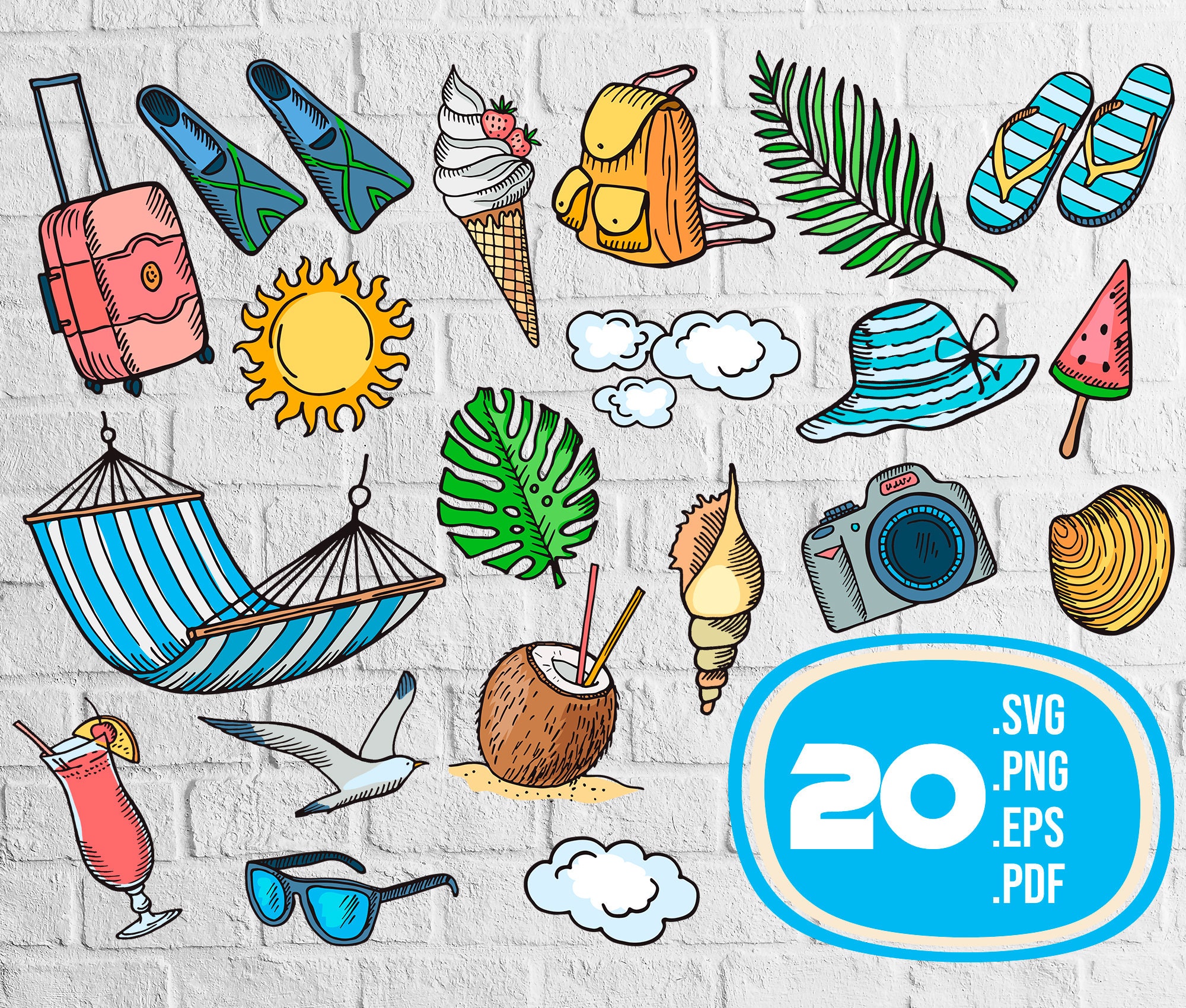 Summer Bundle Svg,summer Beach Bundle Svg,beach Svg,summer Svg,ice ...