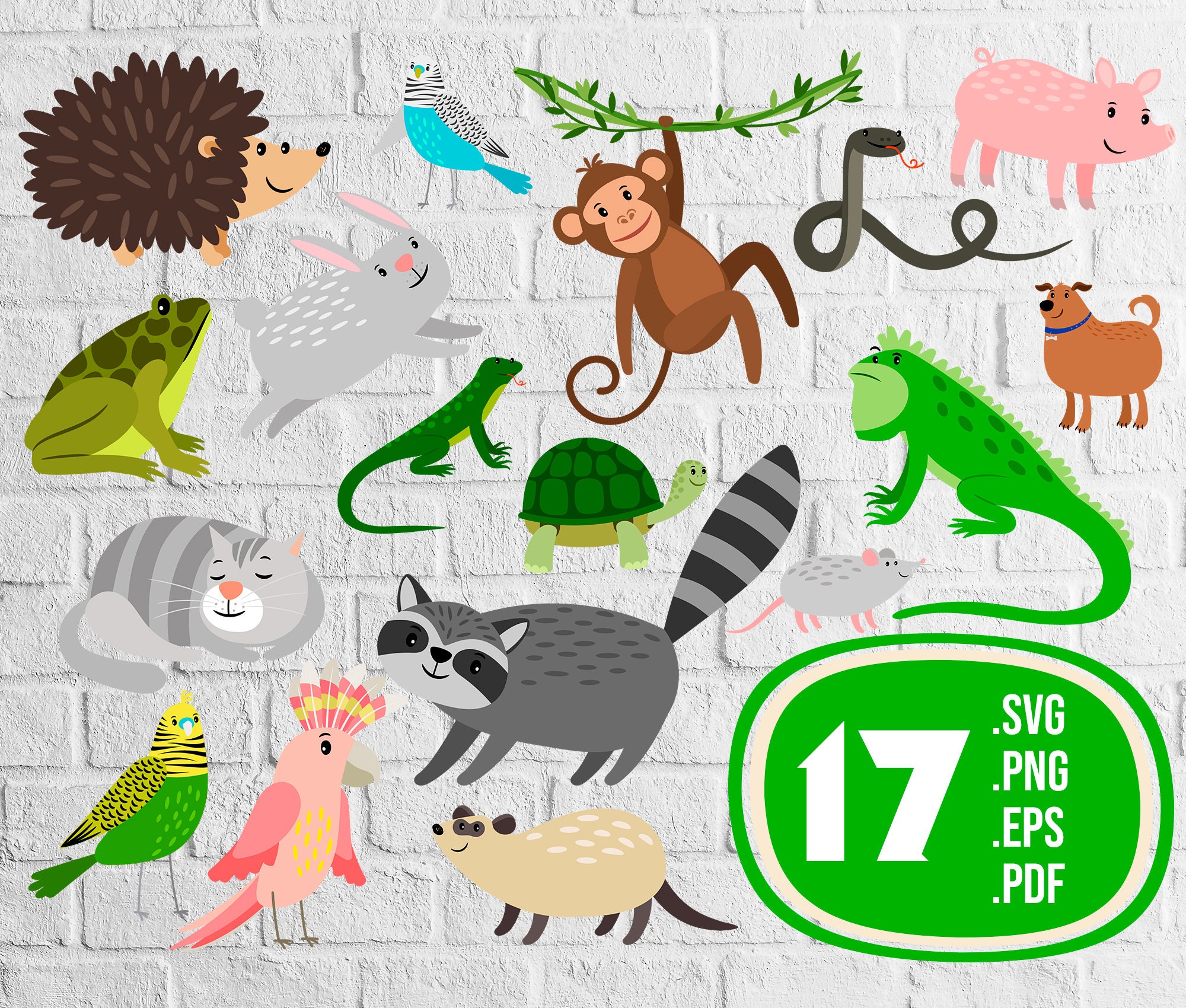 Cartoon Tiere Svg, Tiere für Kinder Svg, Schwein Svg, Katze Svg ...