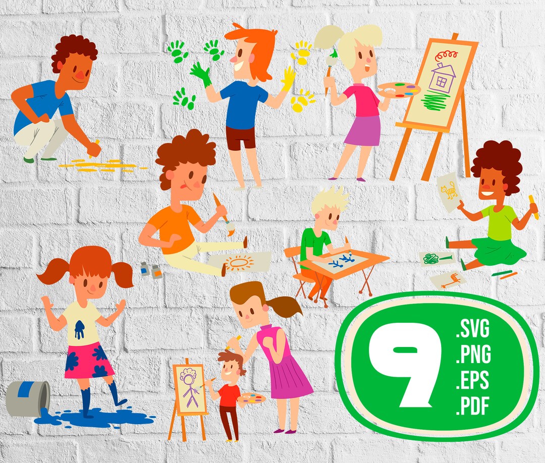 Children Artist Svg, Artist Svg, Kids Painting, Art Students Svg,artist ...