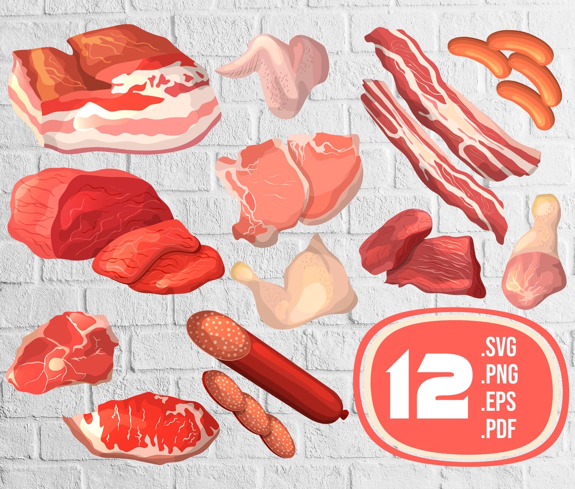 Meat Svg,meat Products Svg,food Clipart, Bbq Clipart, Steak Clipart ...