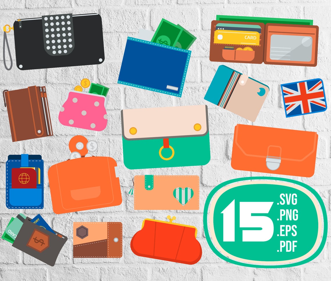 Wallet Svg, Money Svg, Wallet Clipart, Wallet Files,cash Elements ...