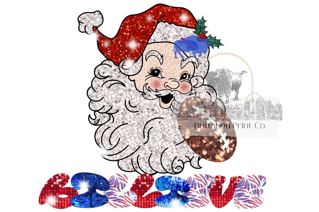 Buffalo Bills Billieve Sparkle Santa Png Bills Christmas - Etsy