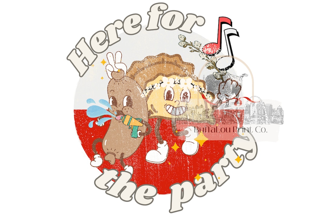 Dyngus Day Celebration: Retro Pierogi & Kielbasa PNG Here for the Party ...