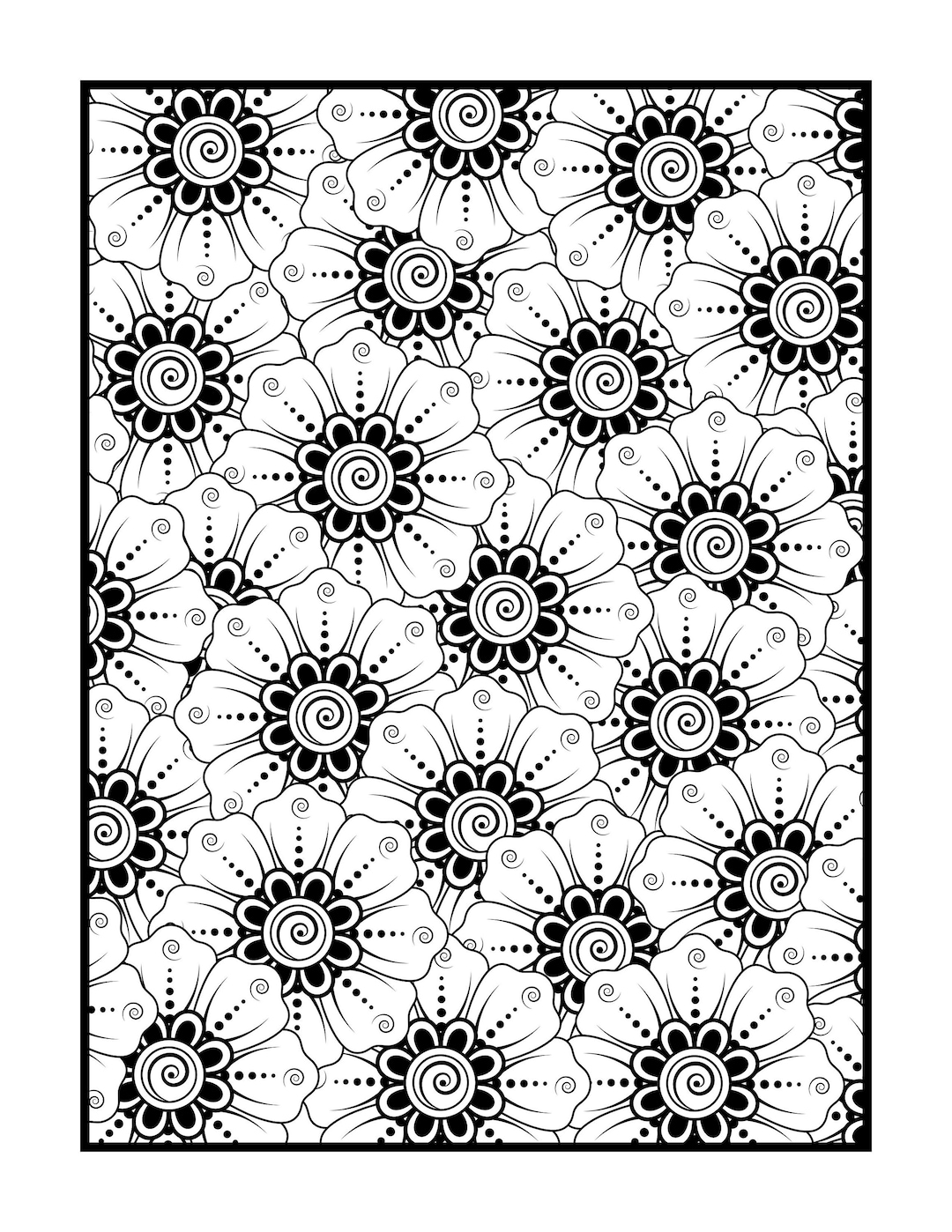 16 Fun Abstract Floral Coloring Pages - Etsy