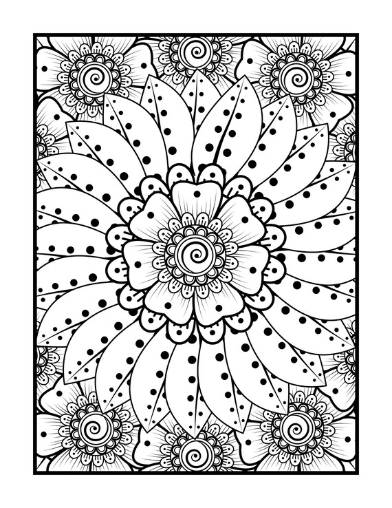 Coloring Pages For Adults Abstract Flowers