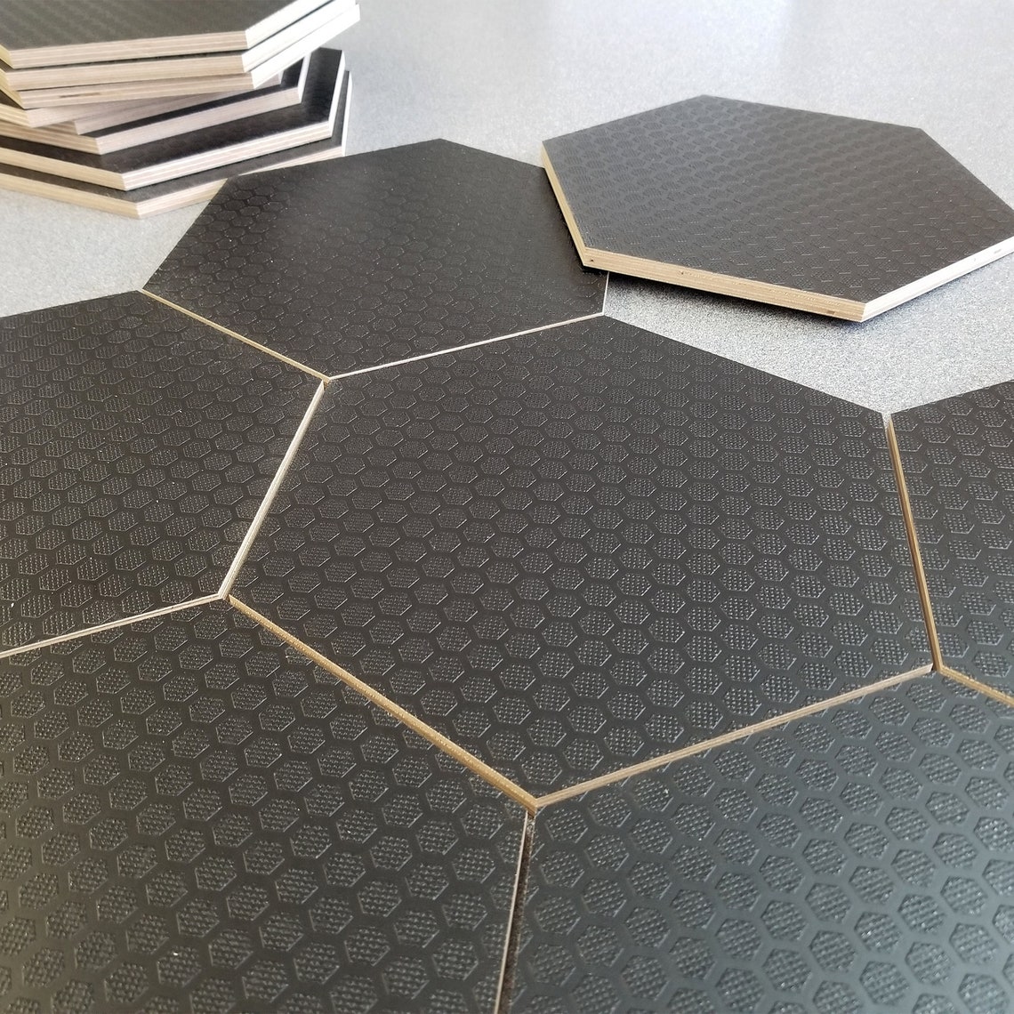 Modern Hex Coated Wood Floor and Wall Tiles Very Durable 24 | Etsy