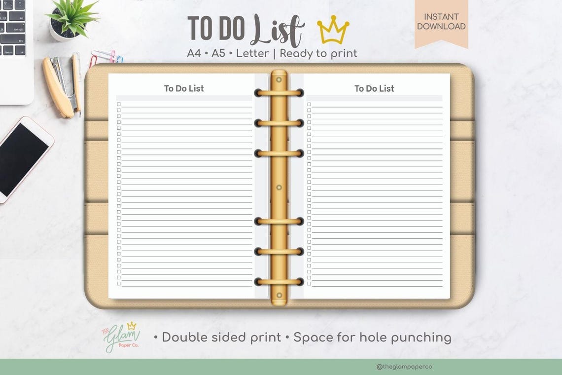 Printable to Do List, Planner Set. A4, A5, & US Letter,a5 Planner Insert, Task List Printable - Etsy