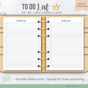 Printable to Do List, Planner Set. A4, A5, & US Letter,a5 Planner Insert, Task List Printable - Etsy
