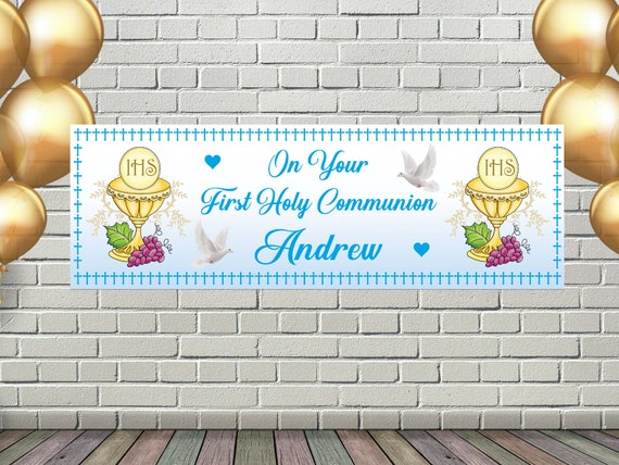 Personalised Bespoke Blue Holy Communion Confirmation Party - Etsy