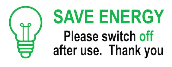 Save Energy Switch off After Not in Use Retail Shop Business - Etsy Canada
