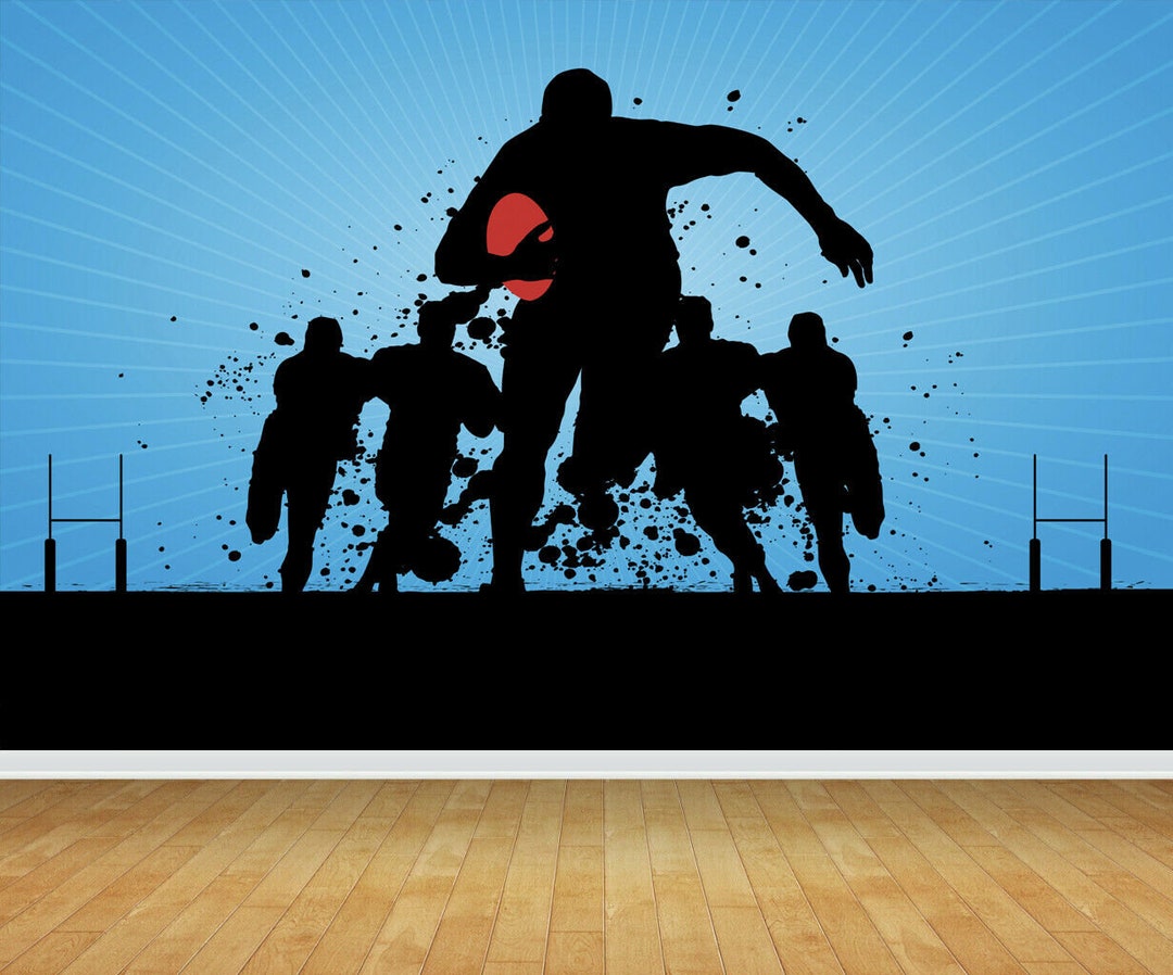 Rugby Sport Try Pitch Wallpaper Mural for Bedroom Playroom Games Room ...