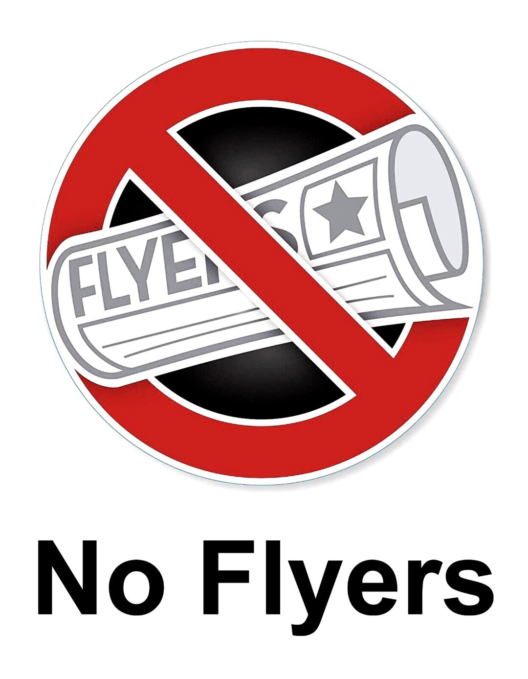 No Flyers Post Box Porch Notice Sign Business Pub Cafe Retail Salon ...