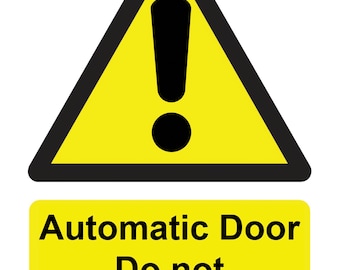 2 X Automatic Door Warning Sticker Decal Sticker Decal - Etsy