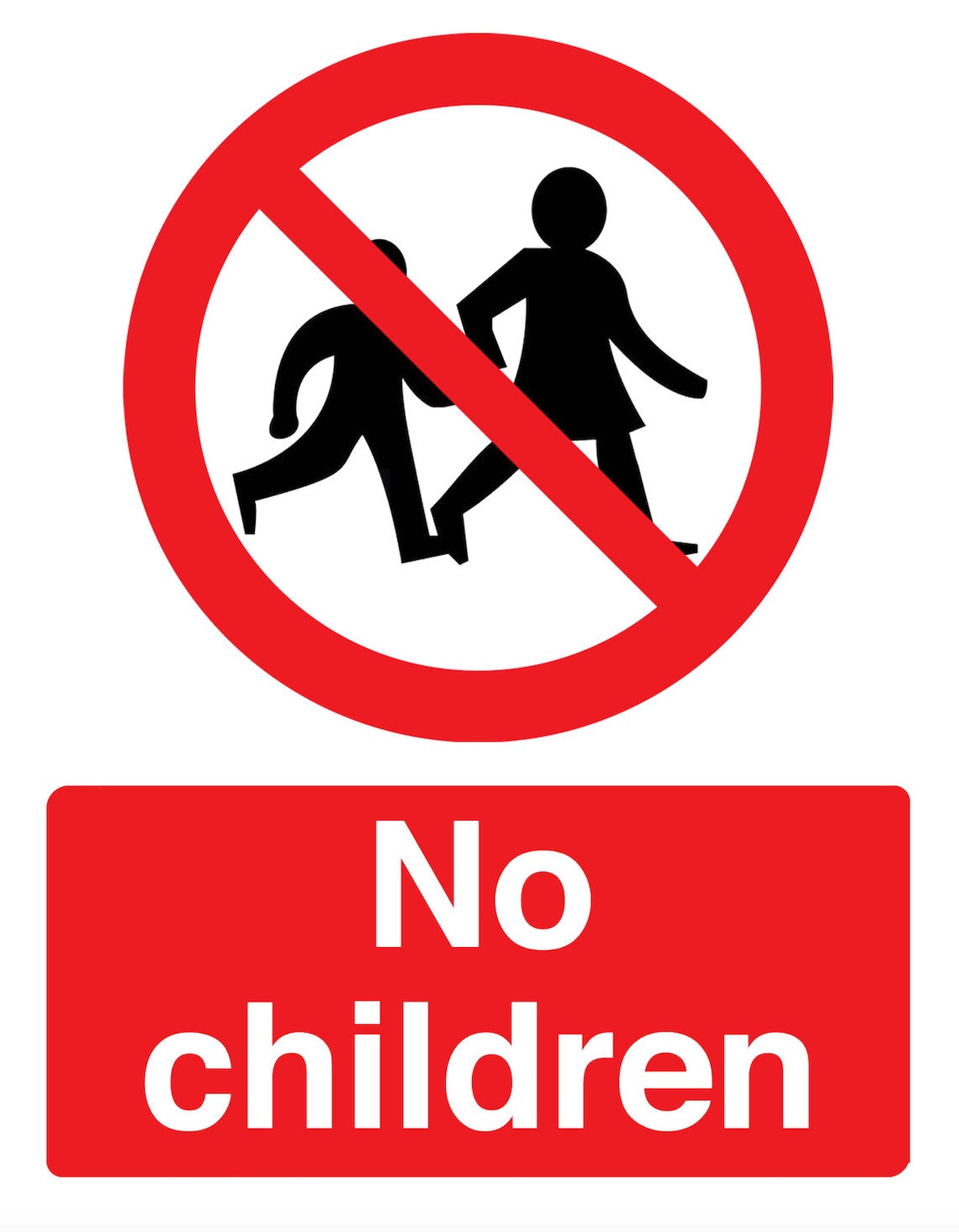 Red No Children Allowed Signage Warning Health Safety Notice Business ...