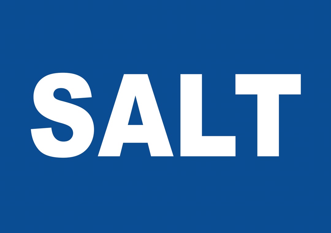 Salt Winter Notice Sign Signage Adhesive External Sticker Warning Blue ...