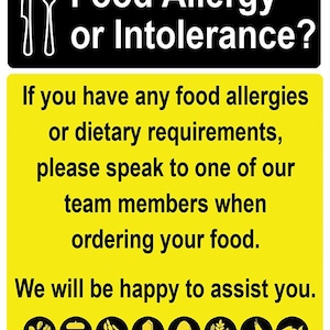 Dietary Requirement Stickers - Etsy