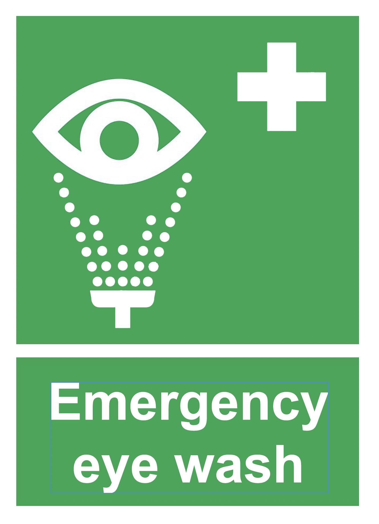 Green Emergency Eye Wash Medical Care Health Safety A Size Poster ...