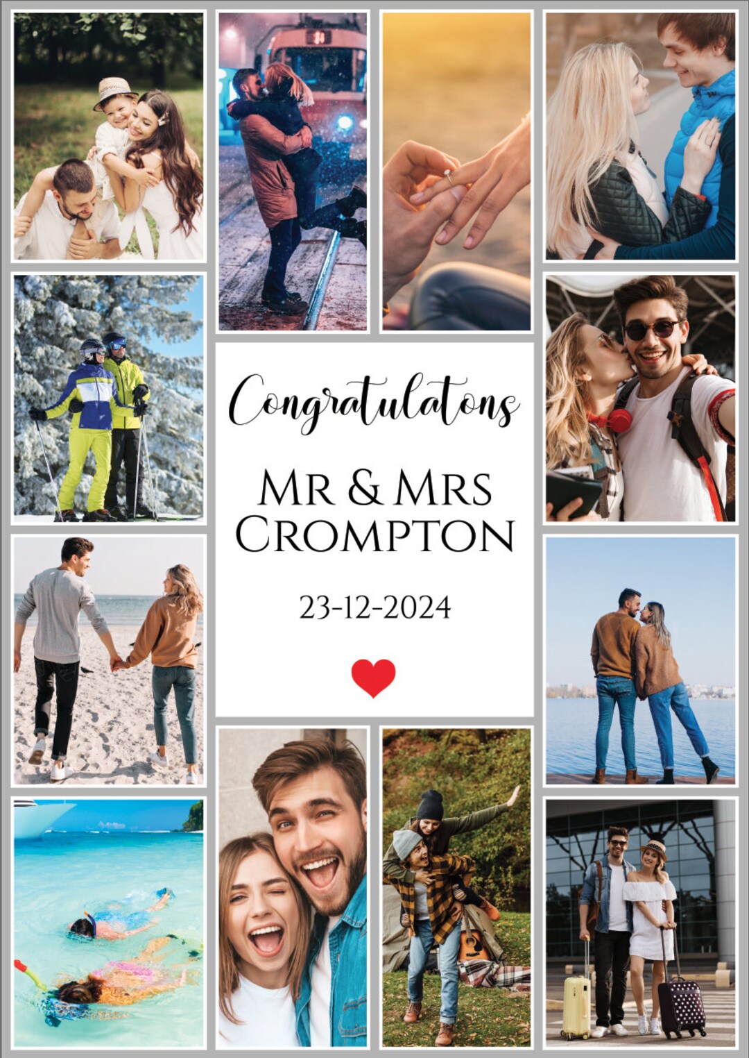 Photo Collage Photos Celebrating Anniversary Wedding Engagement Special ...