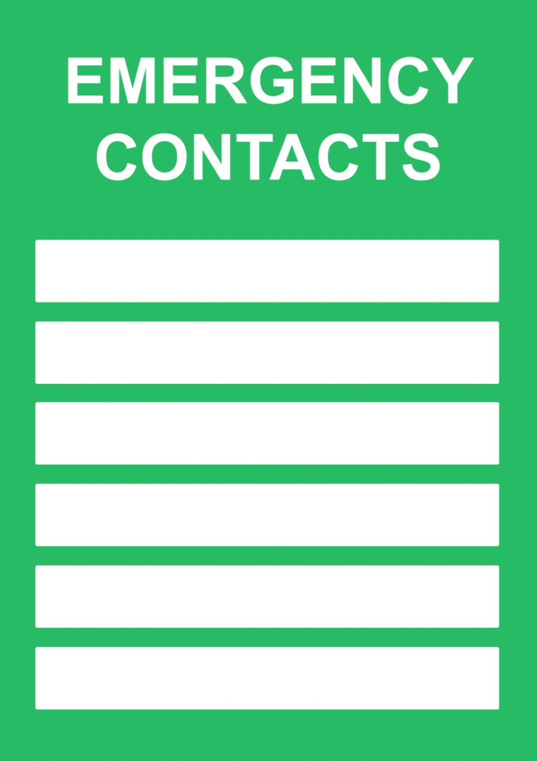 Poster Business Company Site Retail Shop Office Etc Emergency Contact ...