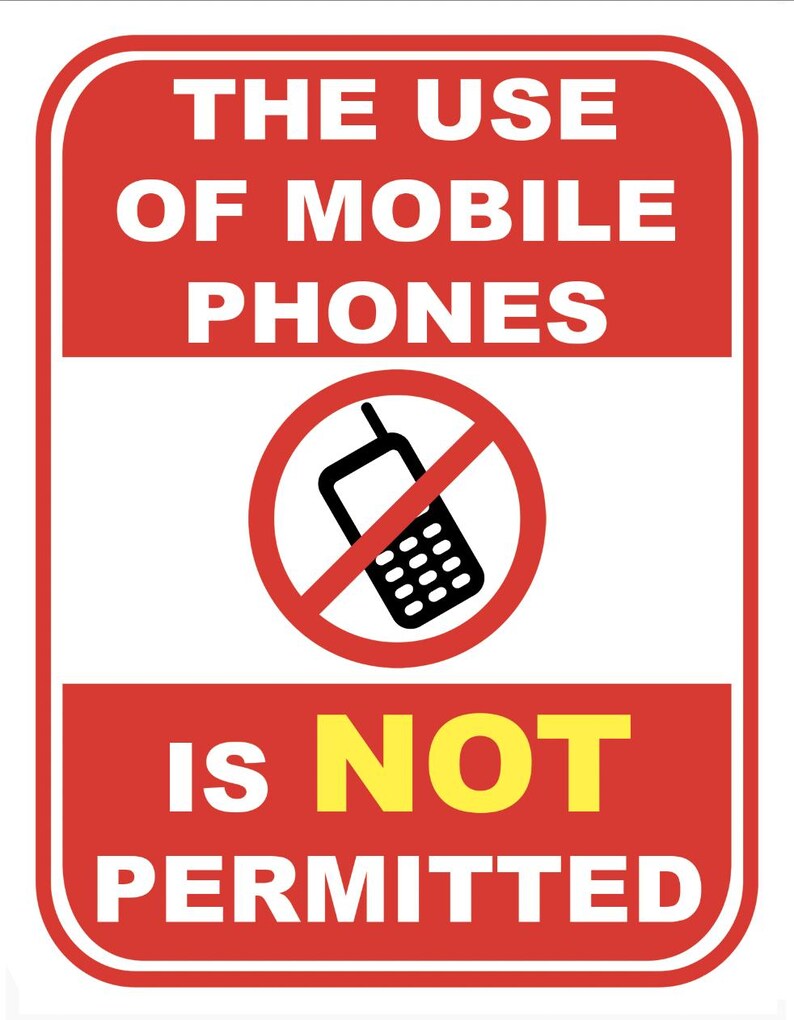 Use of Mobile Phones is Not Permitted Business Retail Shop Salon Notice ...