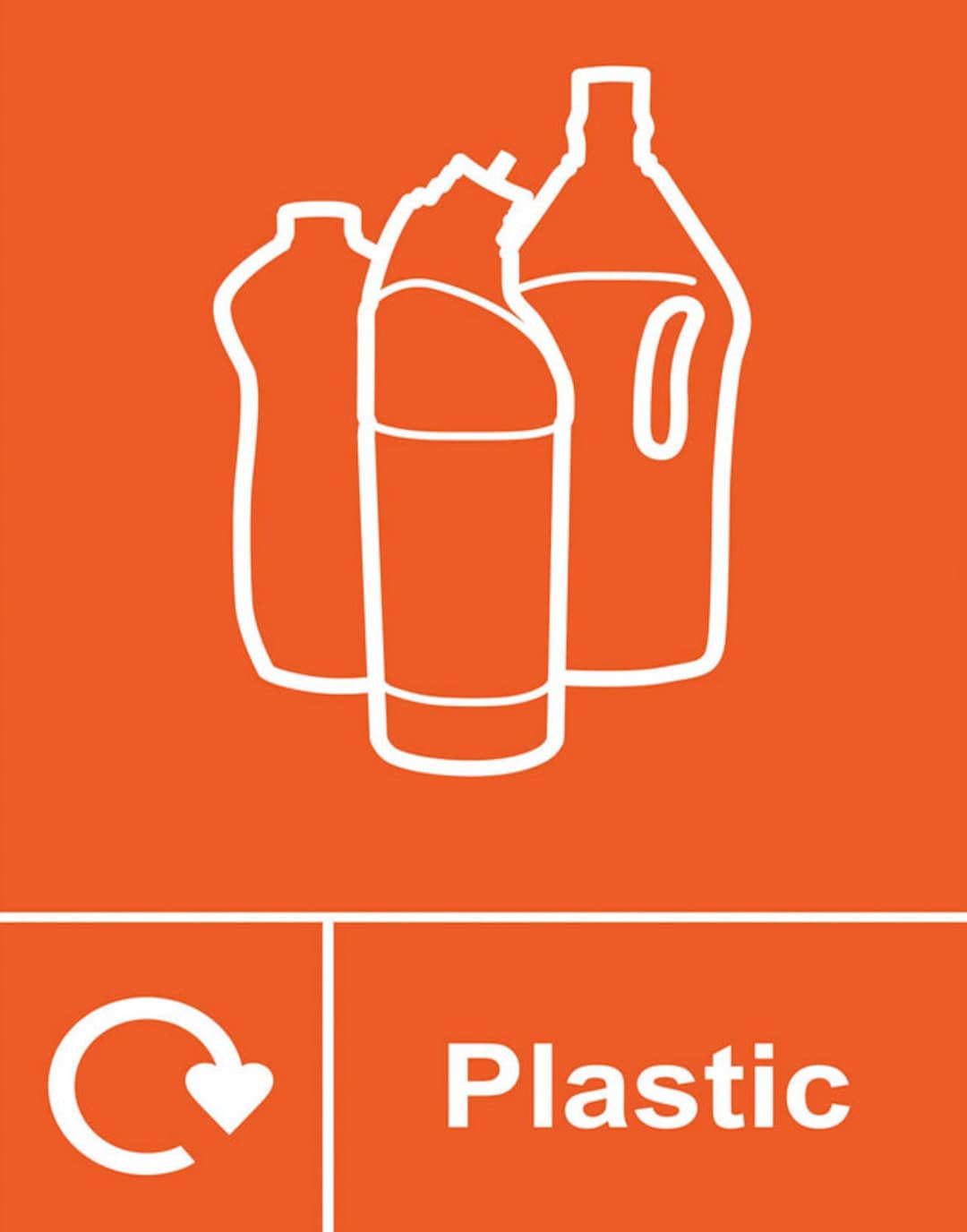 Orange Recycling Recycle Plastic Bottles Items Bin Sign Separation ...