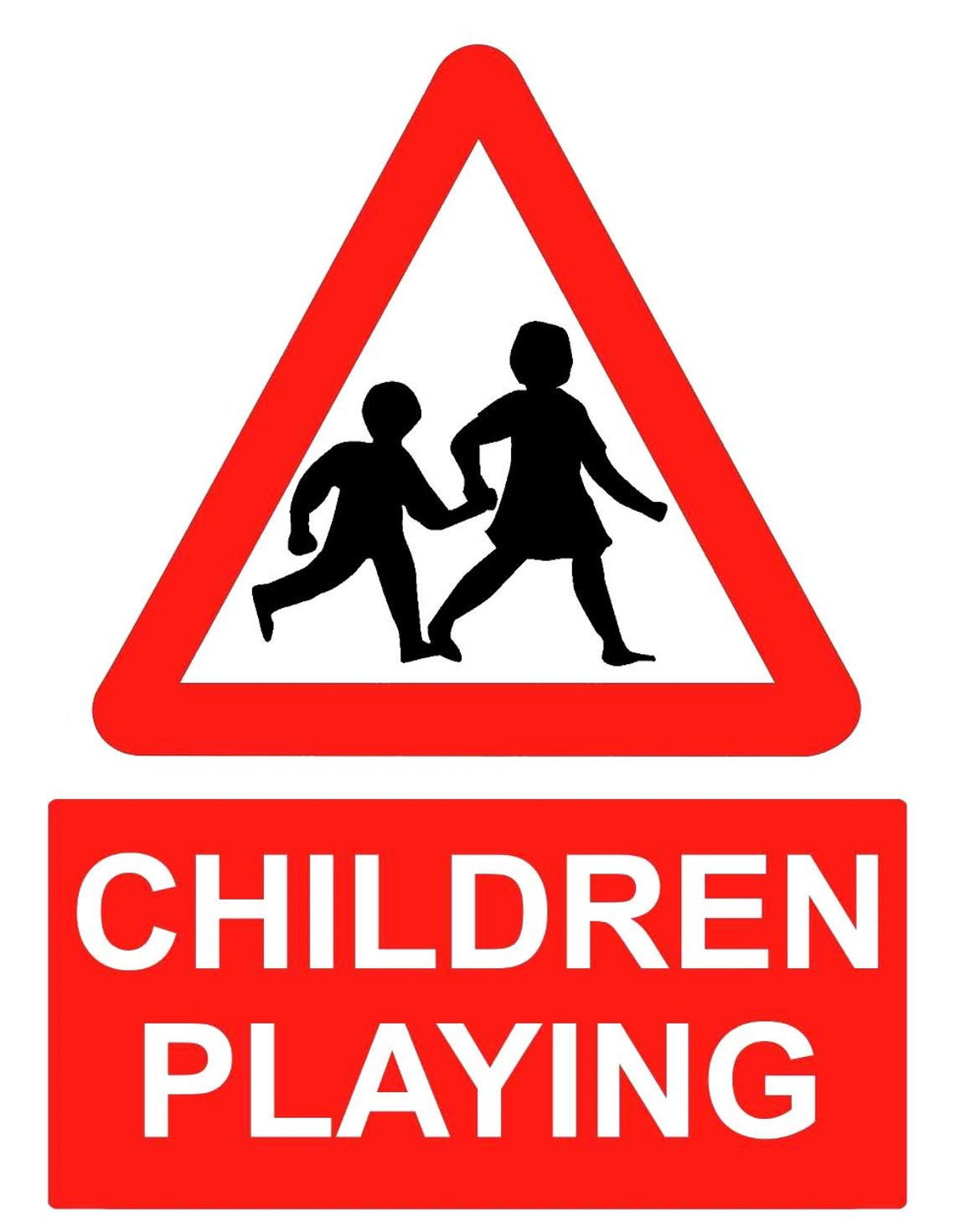 Children Playing Warning Health & Safety School Nursery Red Notice Sign ...