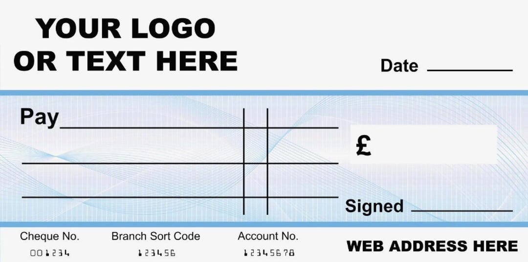 Rigid Board EXTRA Large Giant Bespoke Printed Text Cheque Personalised ...