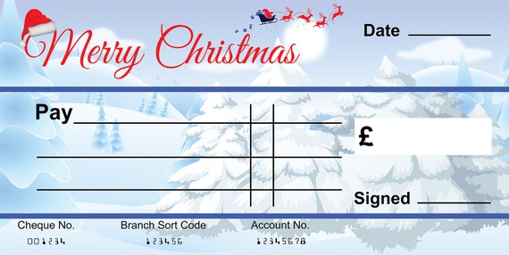 EXTRA Large Giant BLANK Cheque Happy Christmas Gift of Money | Etsy