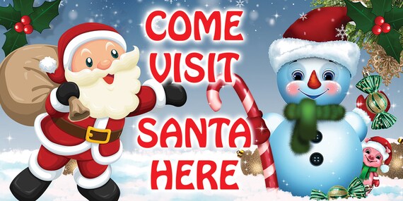 Laminated Large Poster Santas Father Christmas Grotto Visit | Etsy