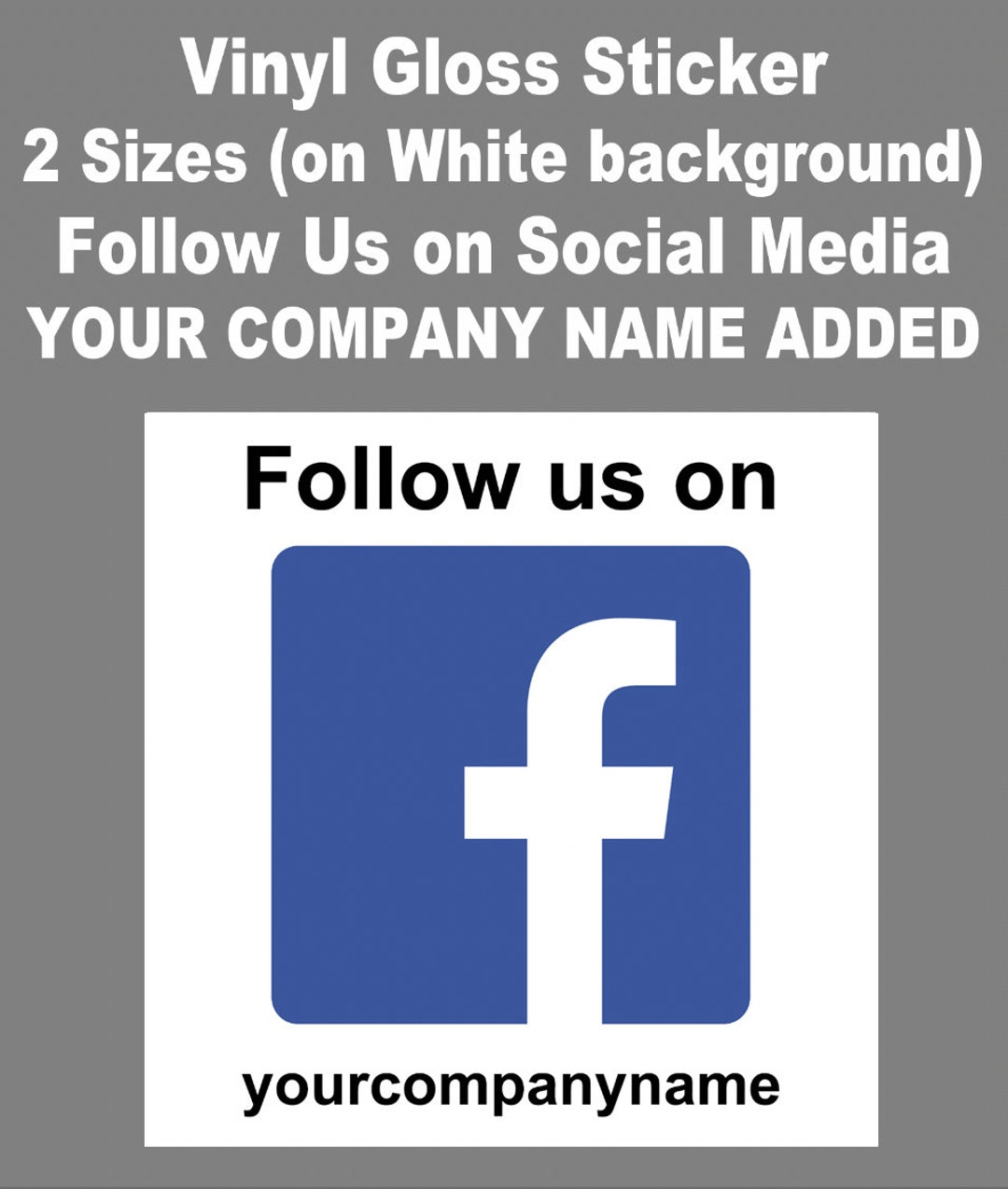 Square GLOSS External Grade Follow Us on Facebook FB Media Sticker ...