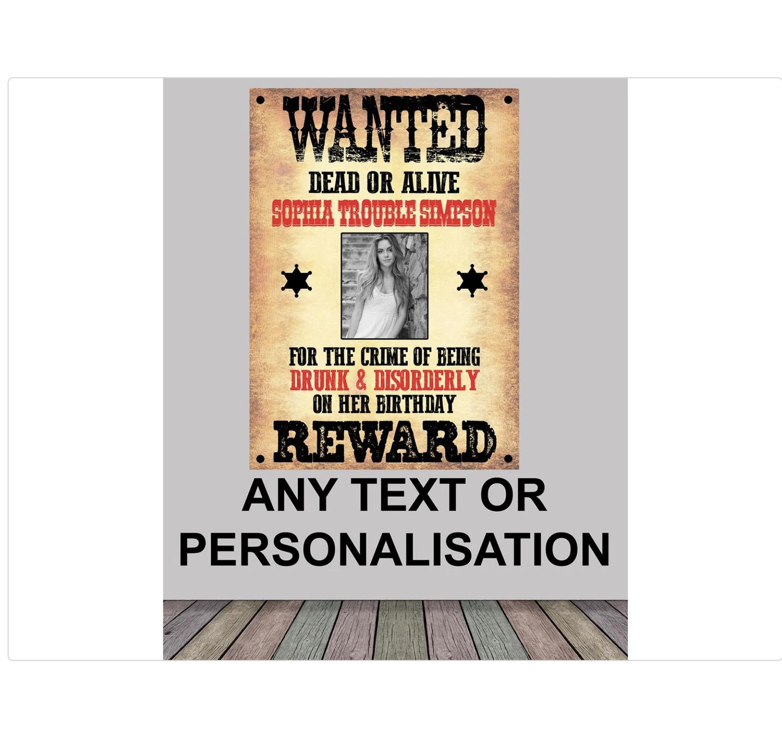 Large Wanted Reward Any Crimes Sheriff Western Style Event Party ...