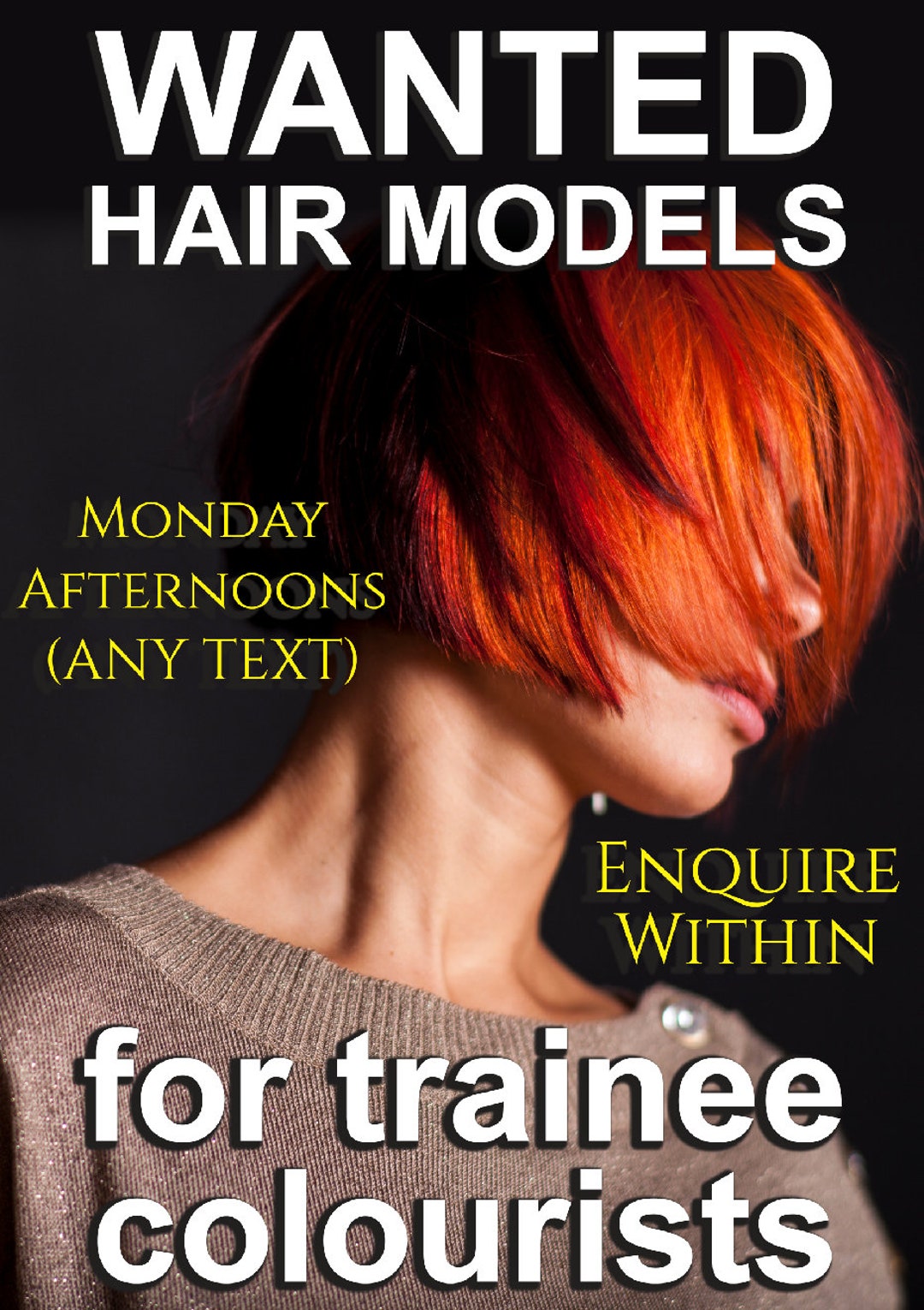 Posters Poster Bespoke Wording Text Sign Notice Display Advertisement ...