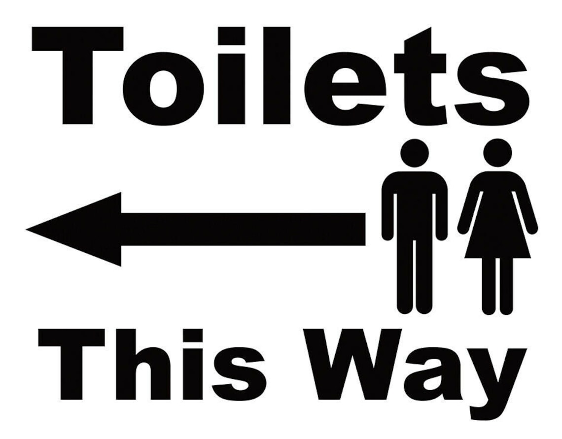 Male Female Toilets This Way Arrow Left Right Business Retail Shop ...