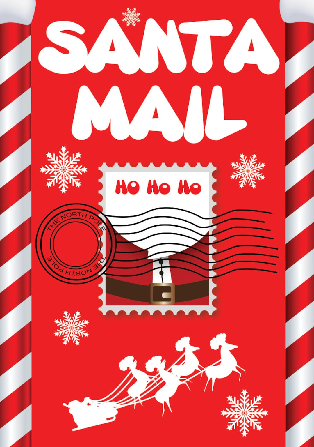 A Size Large & Small Santa Mail Father Christmas Post Box Letters ...